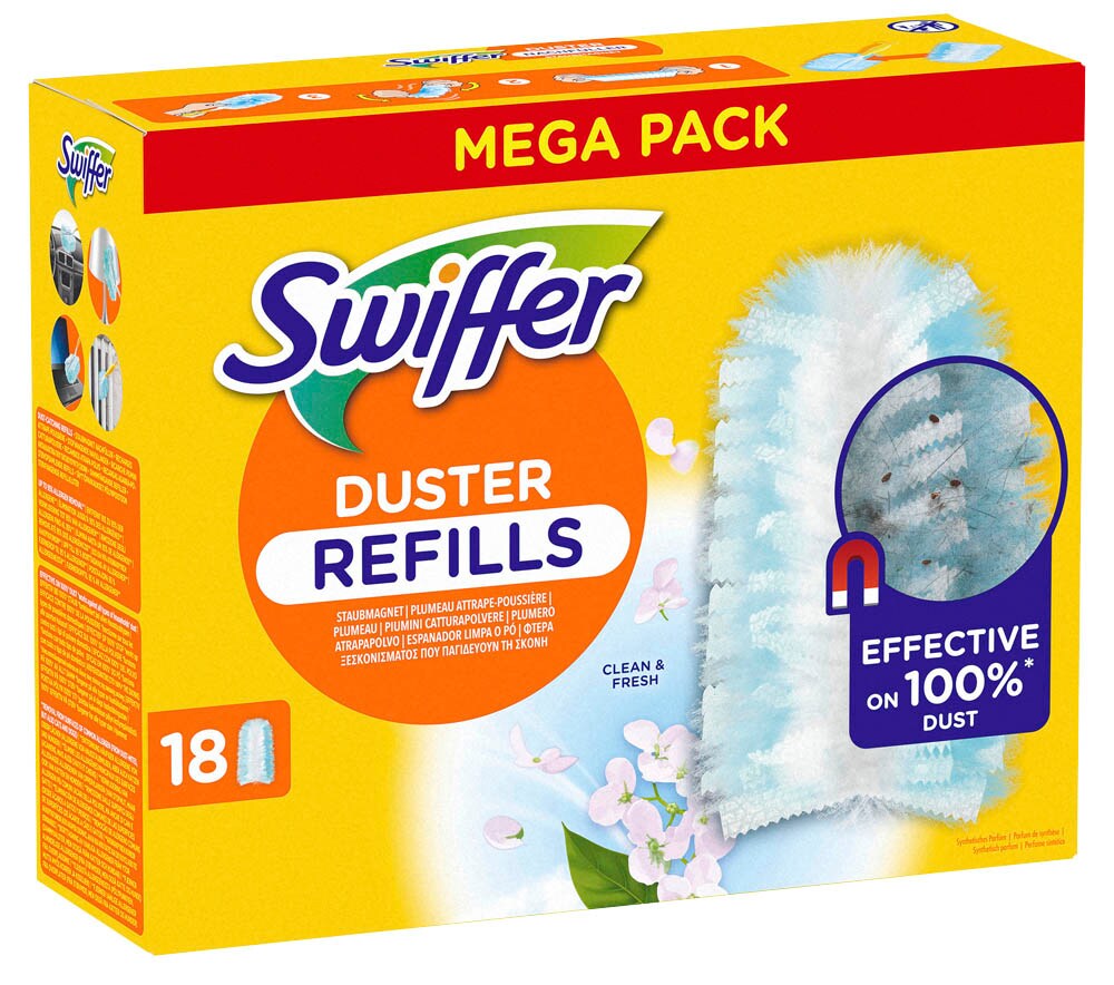 Swiffer DUSTER REFILLS MEGA PACK Staubfangtücher Mikrofaser, 18 St ...
