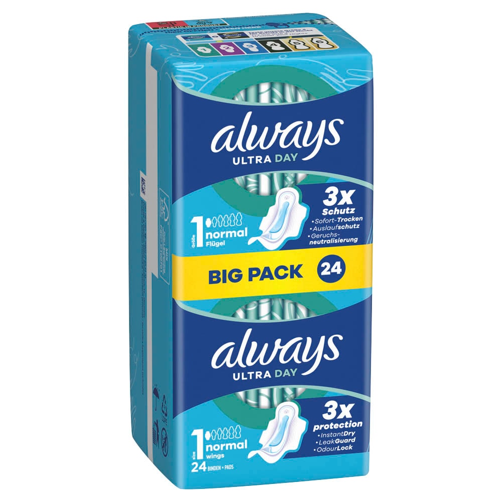 always Binden Ultra Day Normal mit Flügeln, 24 St. ++ büroplus