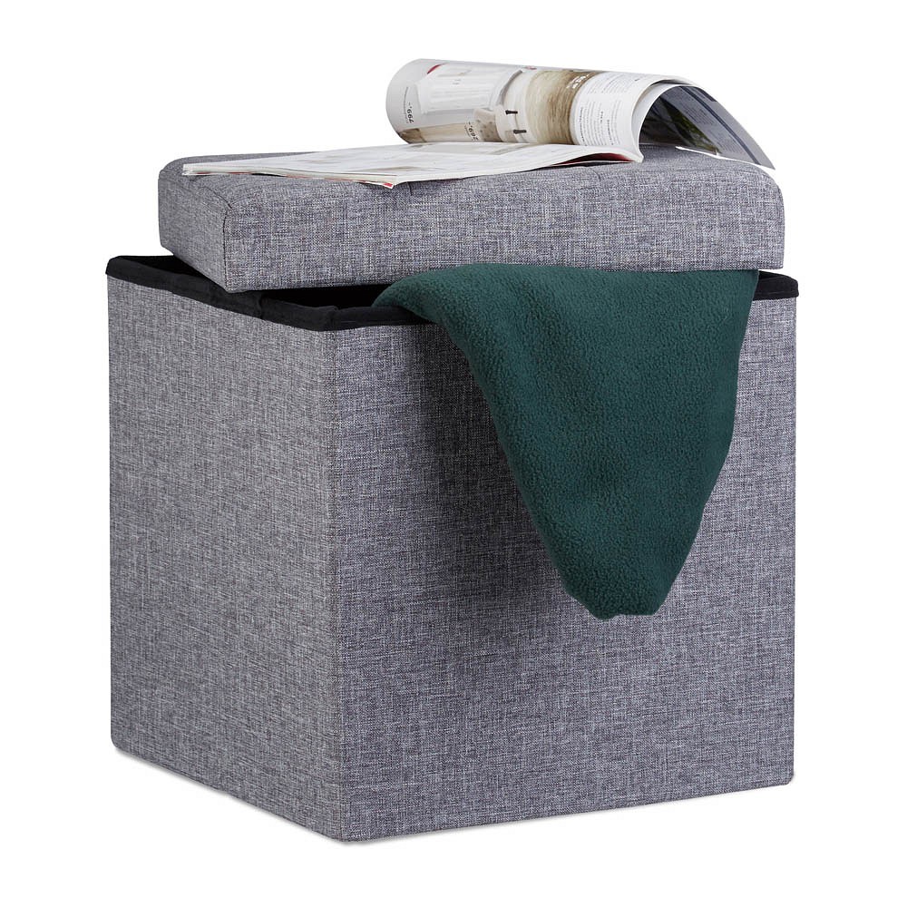 relaxdays Hocker mit Stauraum 10019047_709 grau ++ büroplus